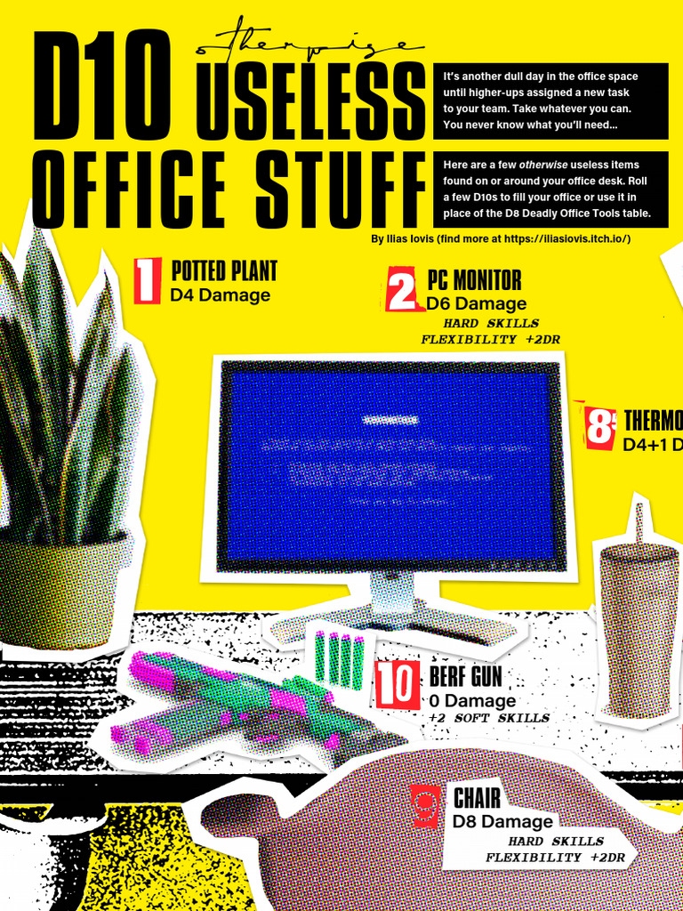 D10_Useless_Office_Items_-_A5_Pages_(3mm_bleed) | PDF