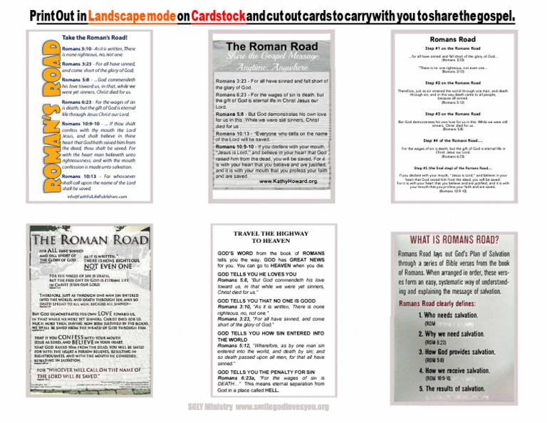 Gospel Cards: The Roman Road Guide | PDF | Eternal Life (Christianity ...