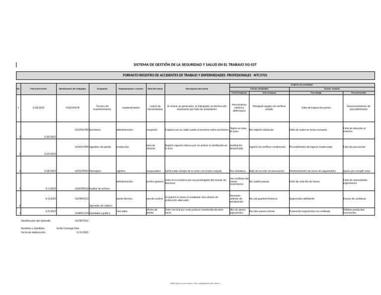 Formato Evidencias Sarita Camargo | PDF