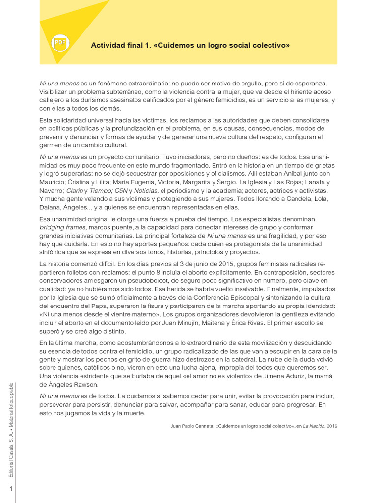 Actividad Final 1. Cuidemos Un Logro Social Colectivo | PDF | Mujer