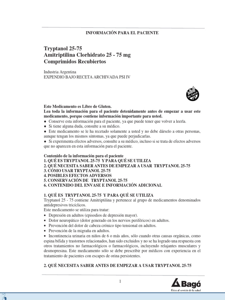 Tryptanol-25-75-CoR-Info-p-Paciente-Disp.-5596-22 | PDF | Trastorno ...