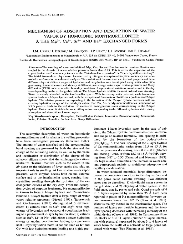 Mechanism of Adsorption and Desorption of Water | PDF | Adsorption | Physical Sciences