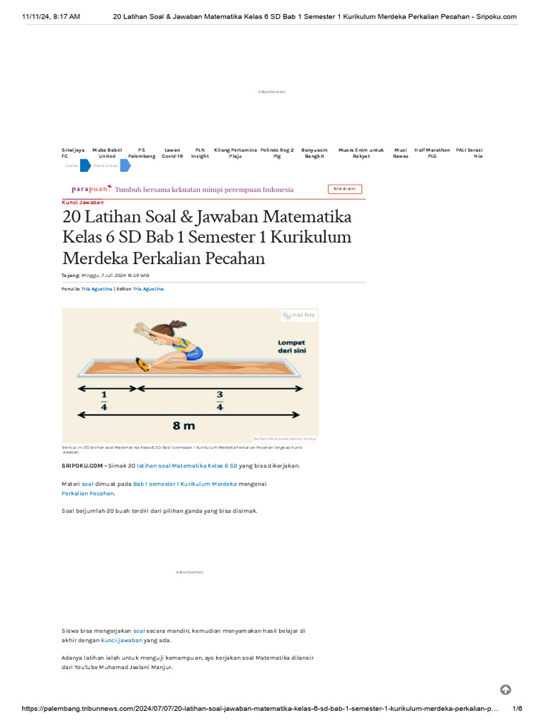 Latihan Soal MTK 1 | PDF