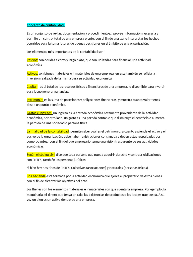 Concepto de Contabilidad 2024 | PDF