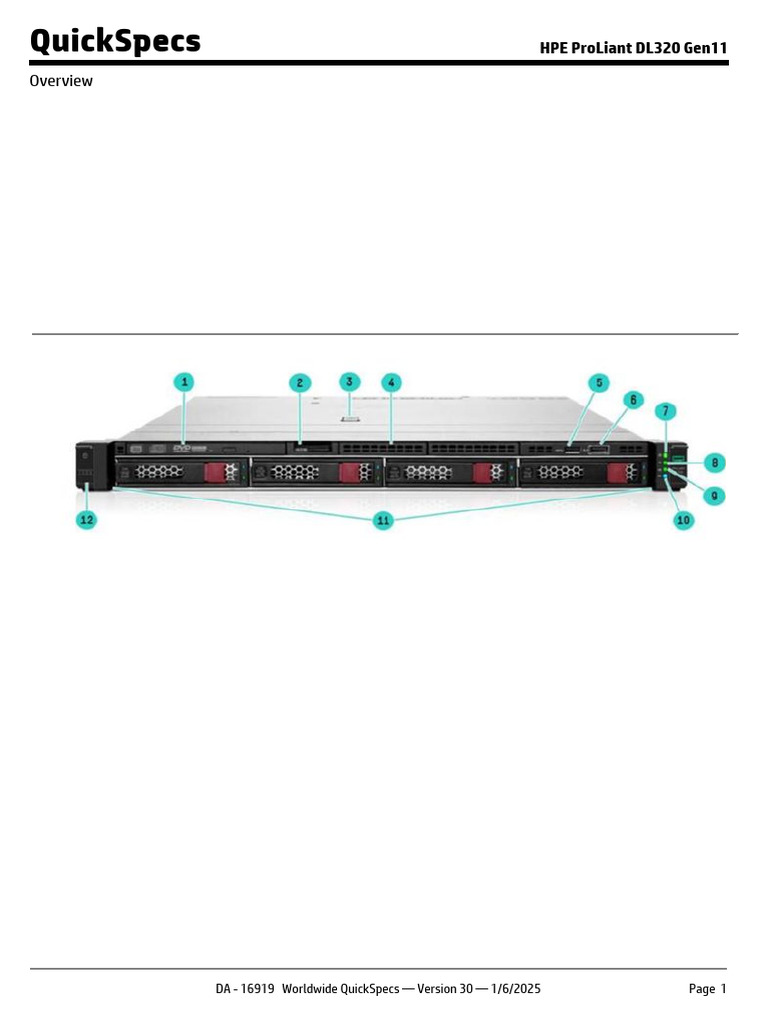 HPE ProLiant DL320 Gen11 | PDF | Solid State Drive | Computing