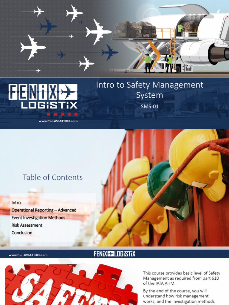 SMS01 - Intro To Safety Management System | PDF | Risk | Safety