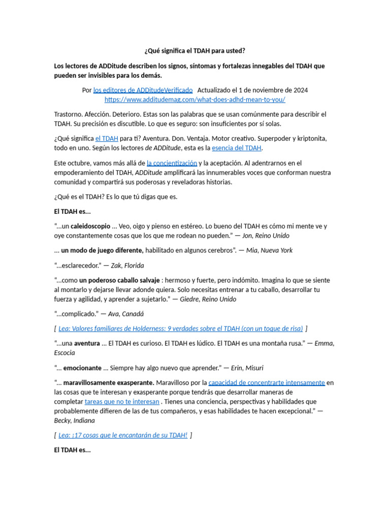 Frases inspiradoras sobre el TDAH | PDF | Desorden hiperactivo y ...