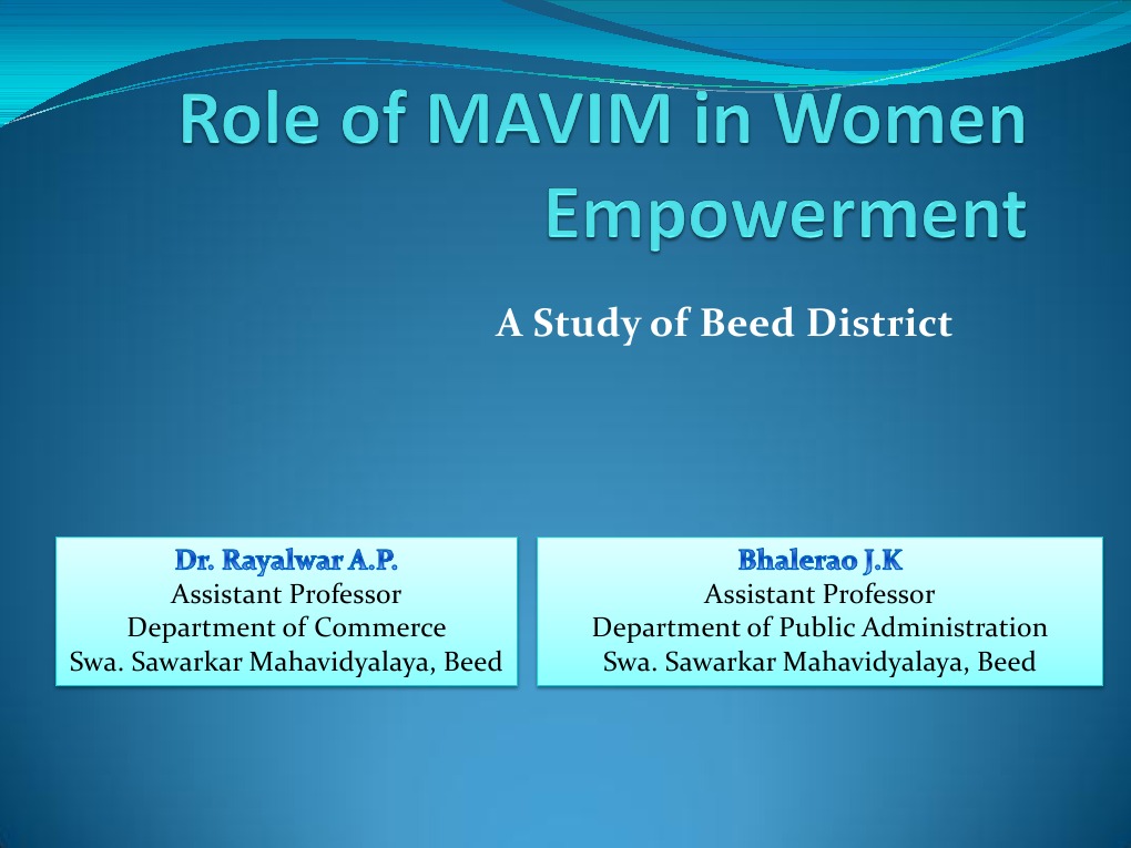 Role of MAVIM in Women Empowerment | PDF | Economies | Business