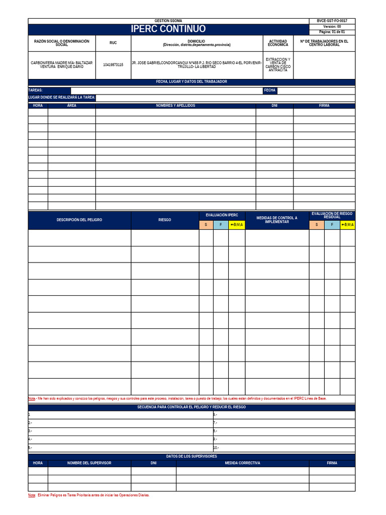 Bve-Sso-Fo-0016-Iperc Continuo | PDF