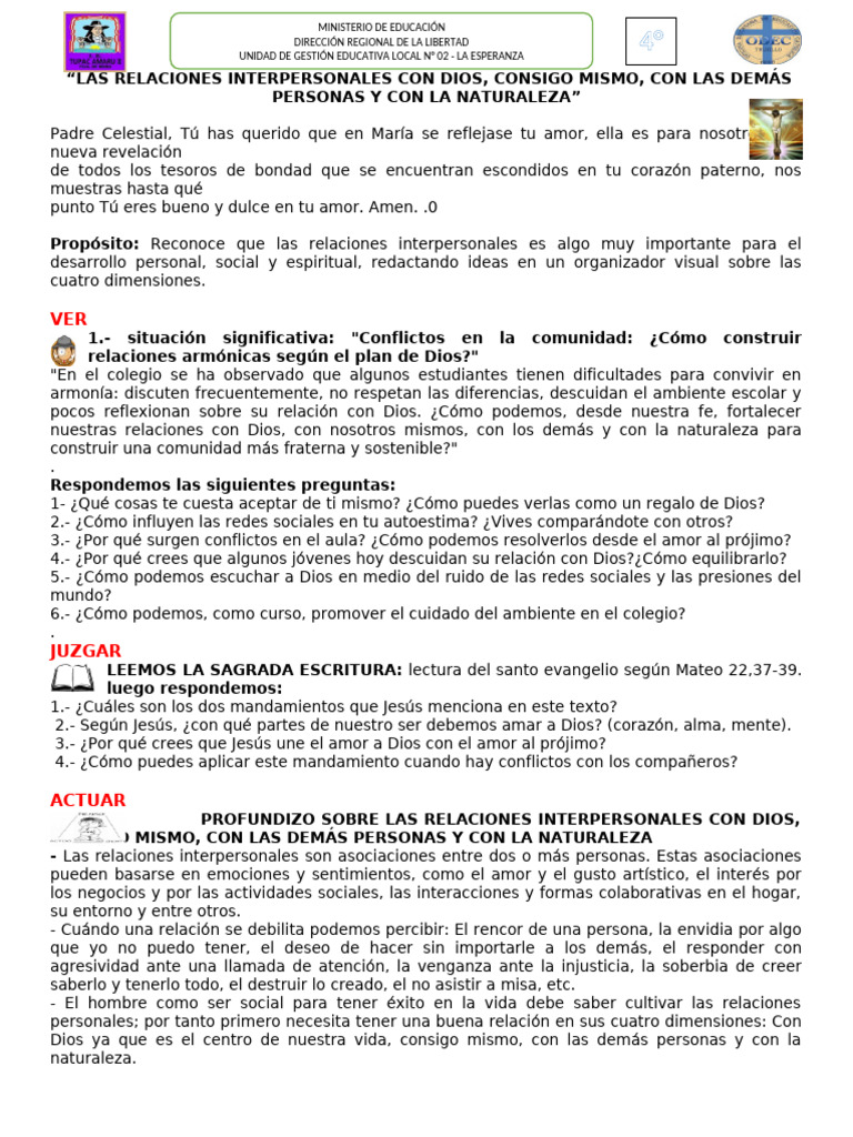 Relaciones Interpersonales y Espiritualidad | PDF | Amor | Dios