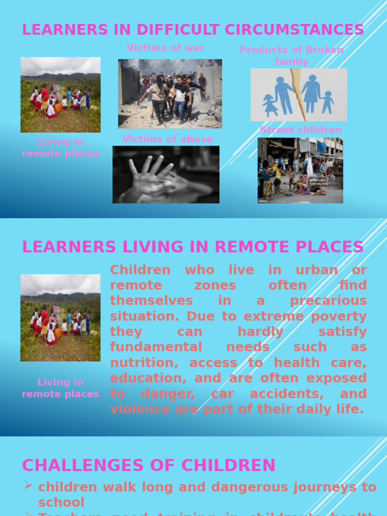 Learners in Difficult Circumstances-Final | PDF | Child Neglect | Child Abuse