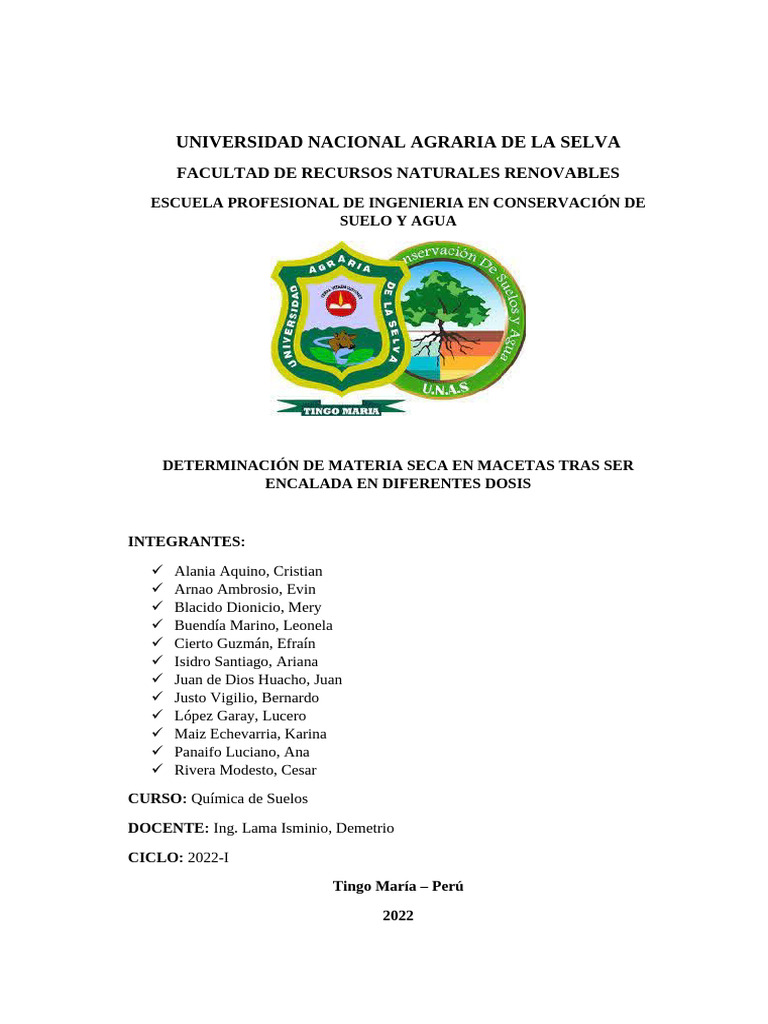 Efecto del Encalado en Materia Seca de Suelo | PDF | Ph | Suelo