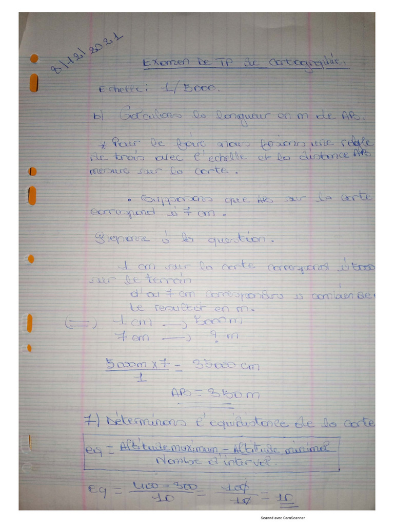 Corrigé de TP de Cartographie 2021 | PDF
