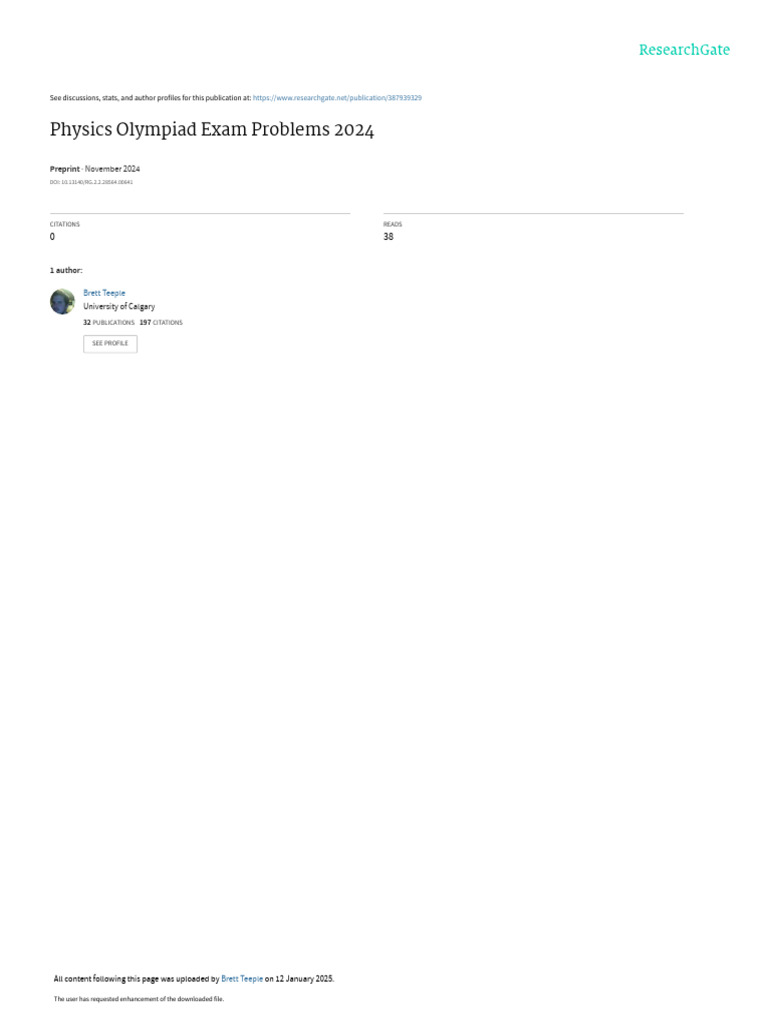 Physics Olympiad Problems 20248 | PDF | Gases | Trumpet