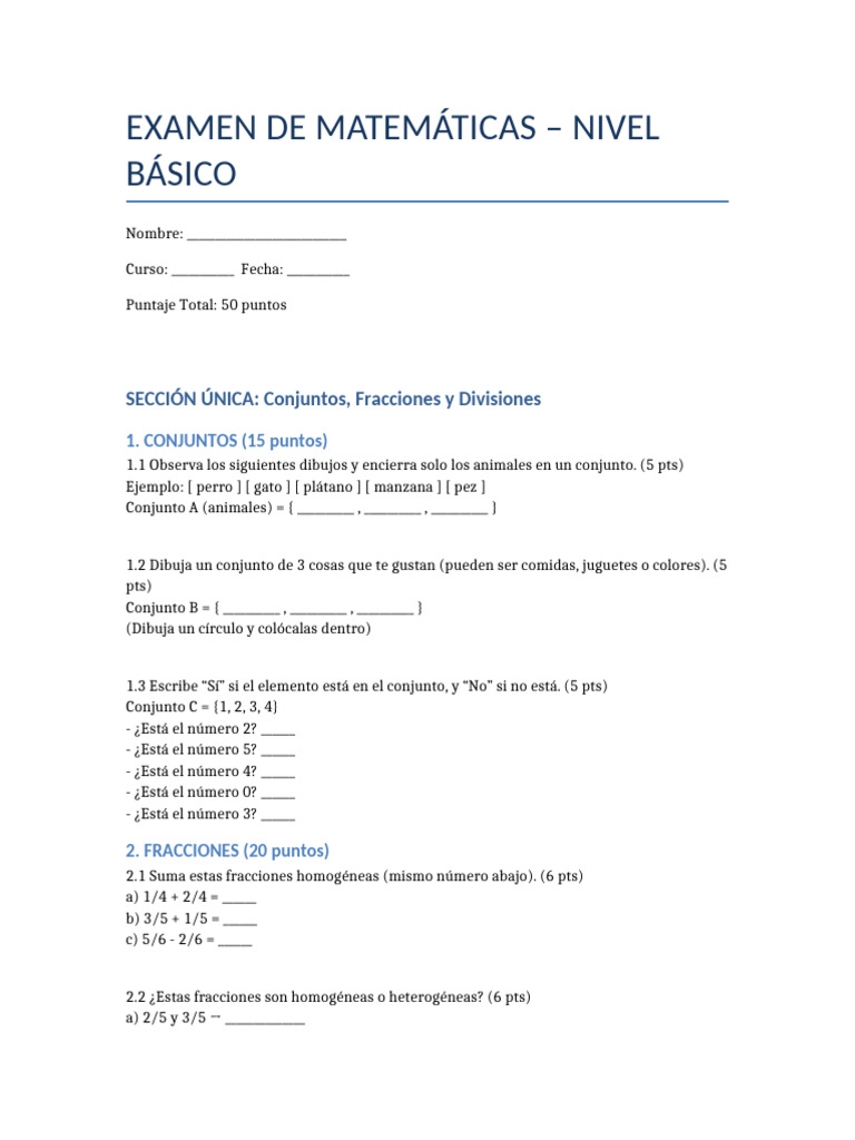 Examen_Matematicas_Basico | PDF