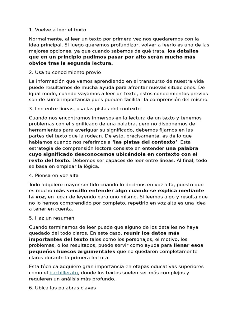 Estrategias efectivas para leer mejor | PDF | Aprendizaje | Cognición