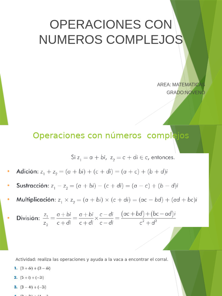 Operaciones con Números Complejos | PDF