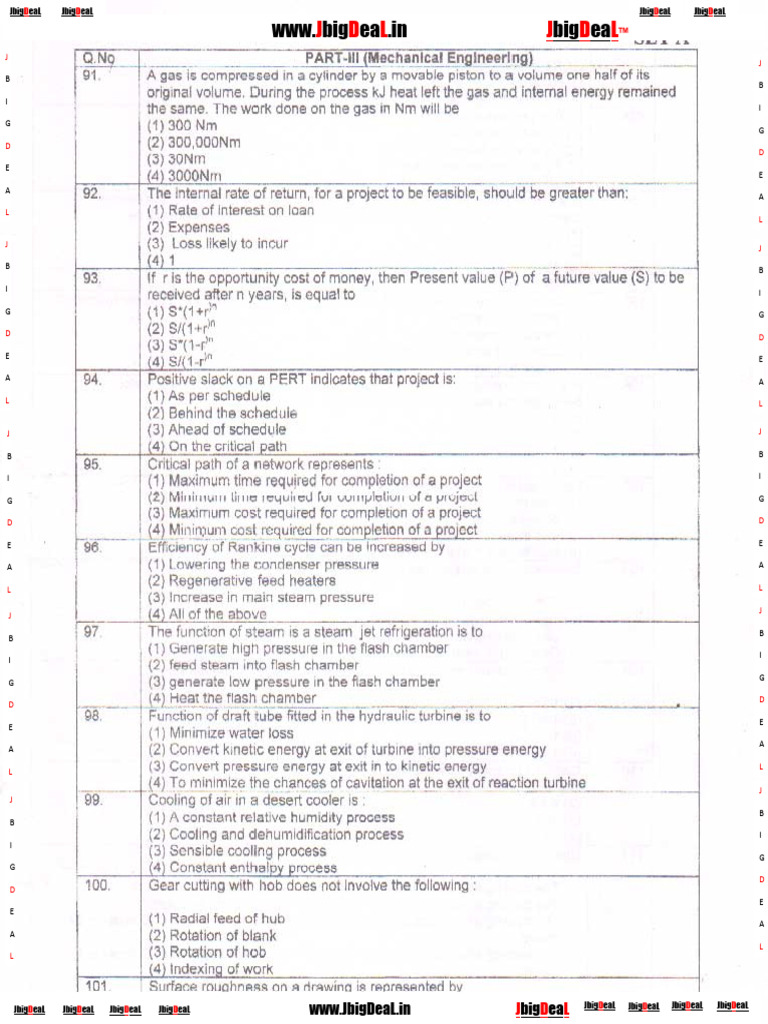 NPTI PGDC-CET 2011 Mech | PDF