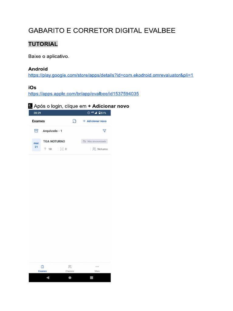 Tutorial - Gabarito Evalbee | PDF
