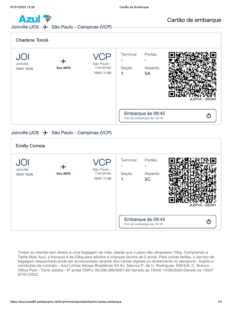 Cartão de Embarque | PDF | Companhias aéreas
