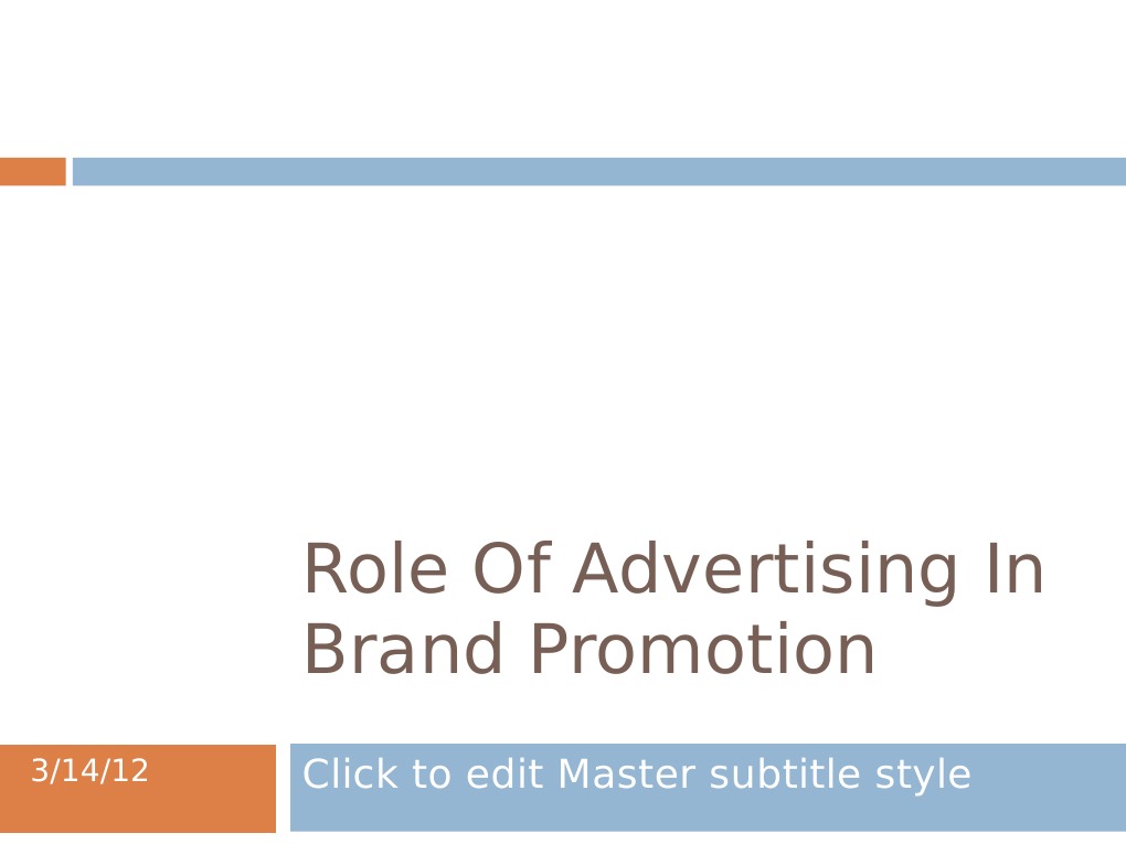 Role of Advertising in Brand Promotion | PDF | Promotion (Marketing ...