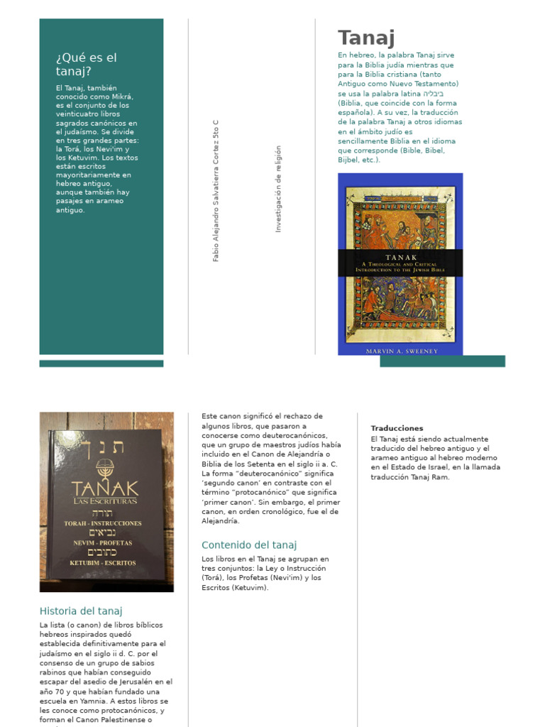 El Tanaj | PDF | Biblia hebrea | Canon bíblico