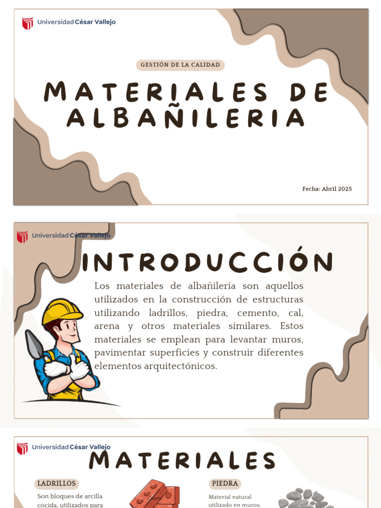 Materiales de Albañilería 2025 | PDF