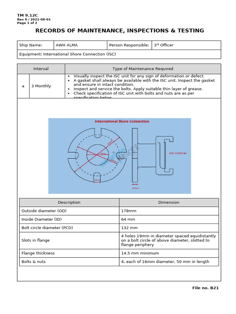 TM 9.12A-International Shore Connection | PDF