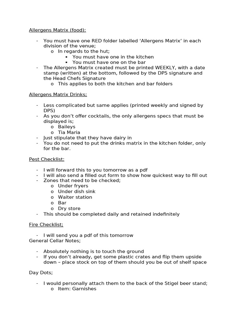 Allergens and EHO Advice | PDF