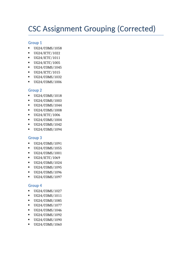 CSC_Assignment_Grouping_Corrected | PDF