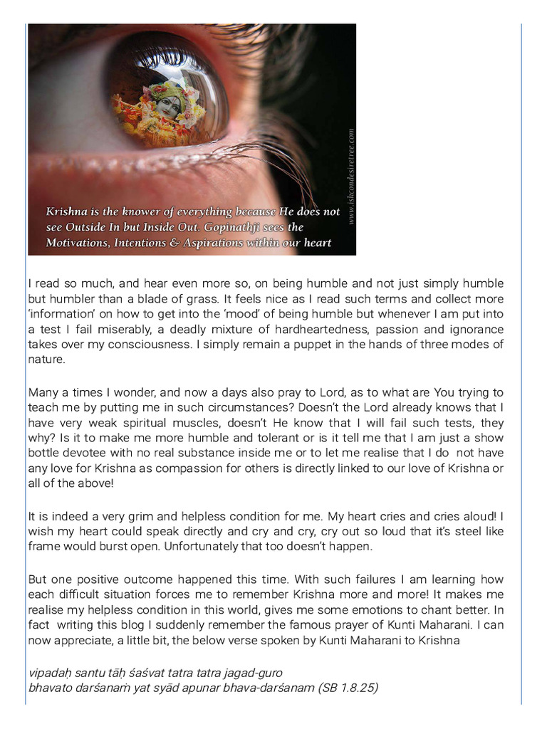 Crying Out To Krishna! - Blog | PDF
