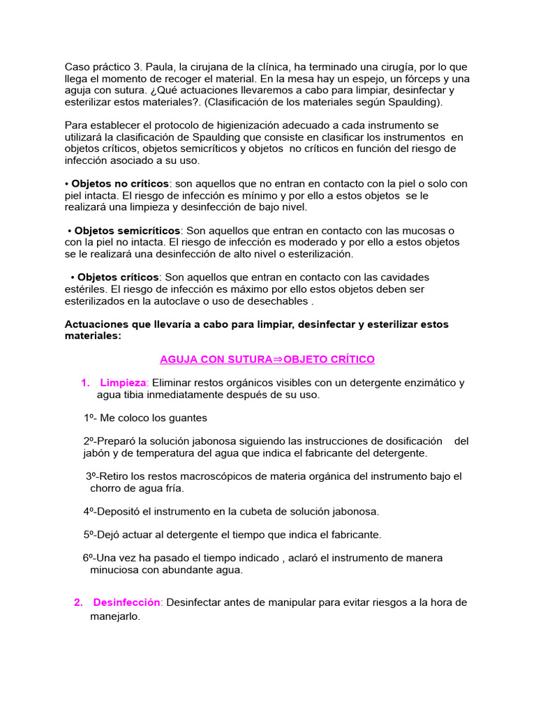 Maria Toscano - Caso Práctico 4 | PDF | Esterilización (Microbiología ...