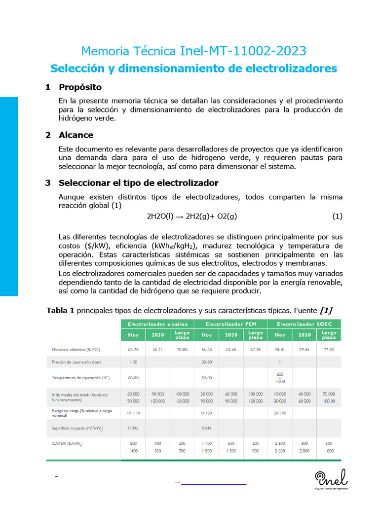 Selección de Electrolizadores para Hidrógeno | PDF | Ingenieria ...