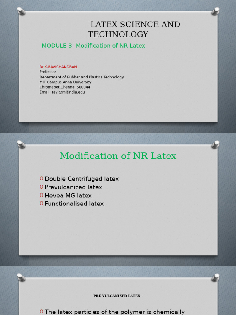 LATEX SCIENCE AND TECHNOLOGY MODULE 3 KR | PDF | Natural Rubber | Viscosity