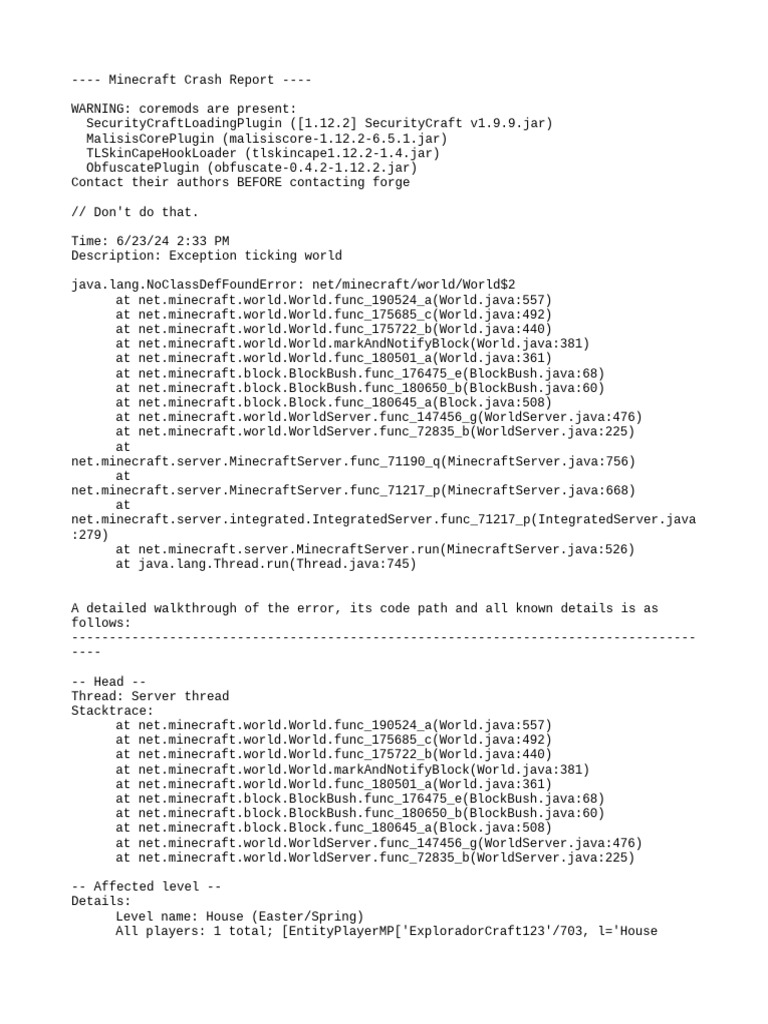 Crash 2024 06 23143318 Server Pdf Java Programming Language Java Virtual Machine
