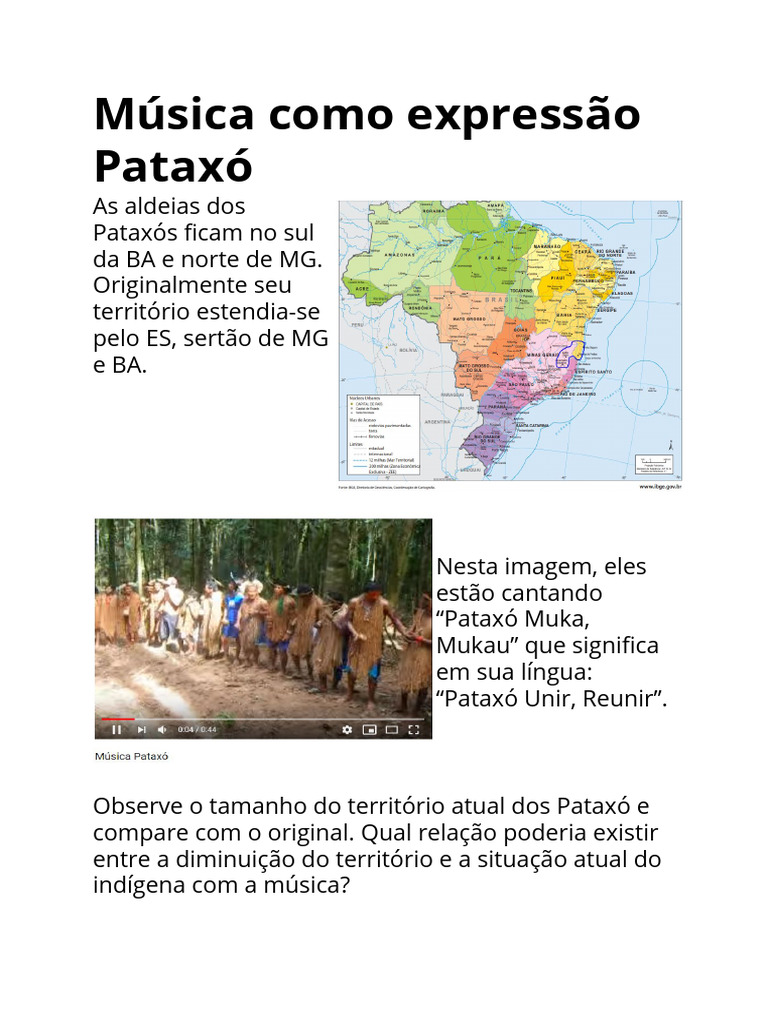 Música e Identidade Pataxó | PDF