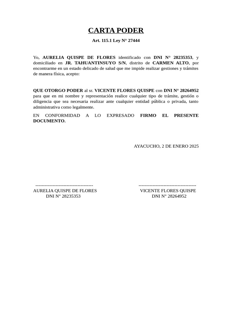 Carta Poder | PDF