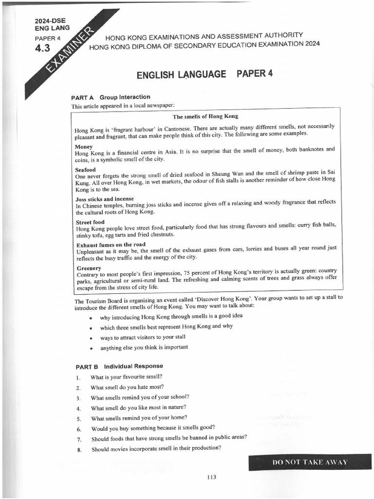 Hkdse 2024 Eng P4 4.3 | PDF