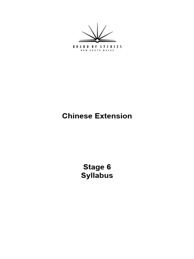 Chinese Extension St6 Syl From2010 | PDF | Copyright | Learning