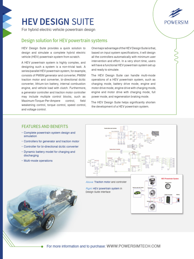 HEV Powertrain & Motor Control Design Suite | PDF | Hybrid Vehicle ...