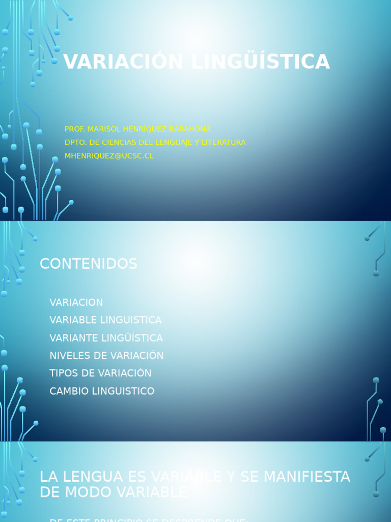 Variación Lingüística y Cambio Sociocultural | PDF | Lingüística ...