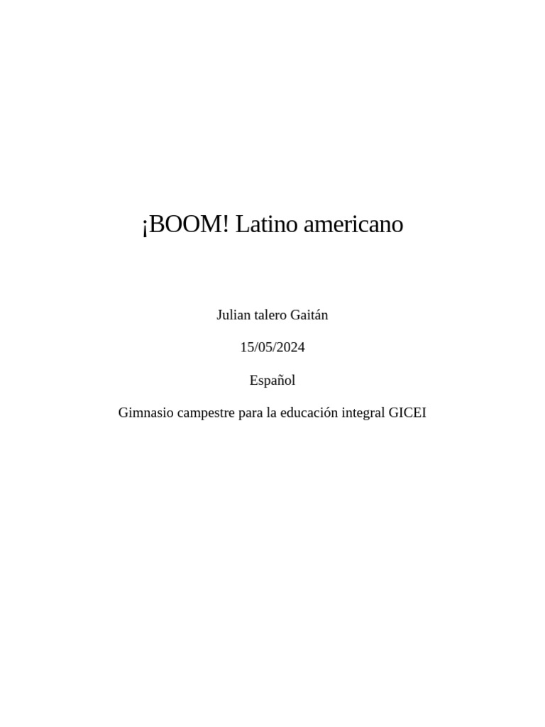 Impacto del Boom Latinoamericano | PDF | Literatura latinoamericana