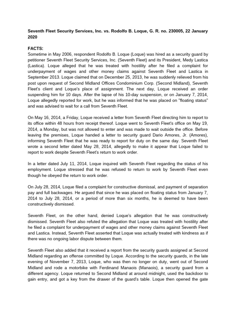 Constructive Dismissal_Floating Status | PDF | Employment | Labour Law