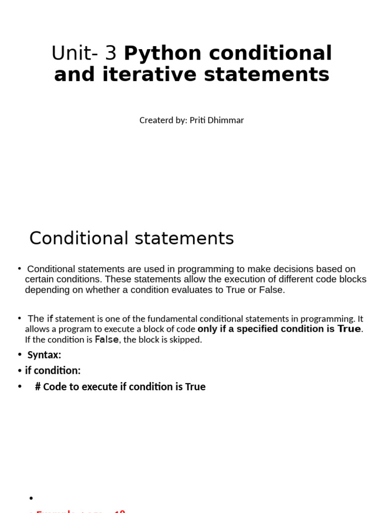 Unit- 3 Python conditional and iterative statements | PDF | Control ... Unit- 3 Python conditional and iterative statements | PDF | Control ...