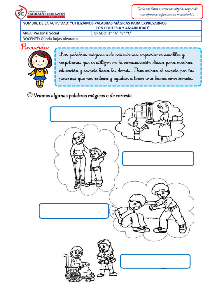 Ficha 08-Ps-Palabras Magicas o de Cortesia | PDF