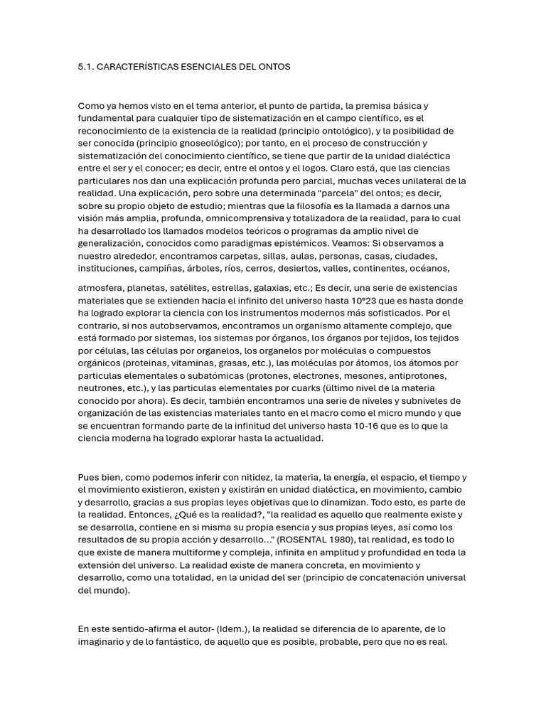 Caracteristicas de Los Ontos en La Modernidad | PDF | Importar | Realidad