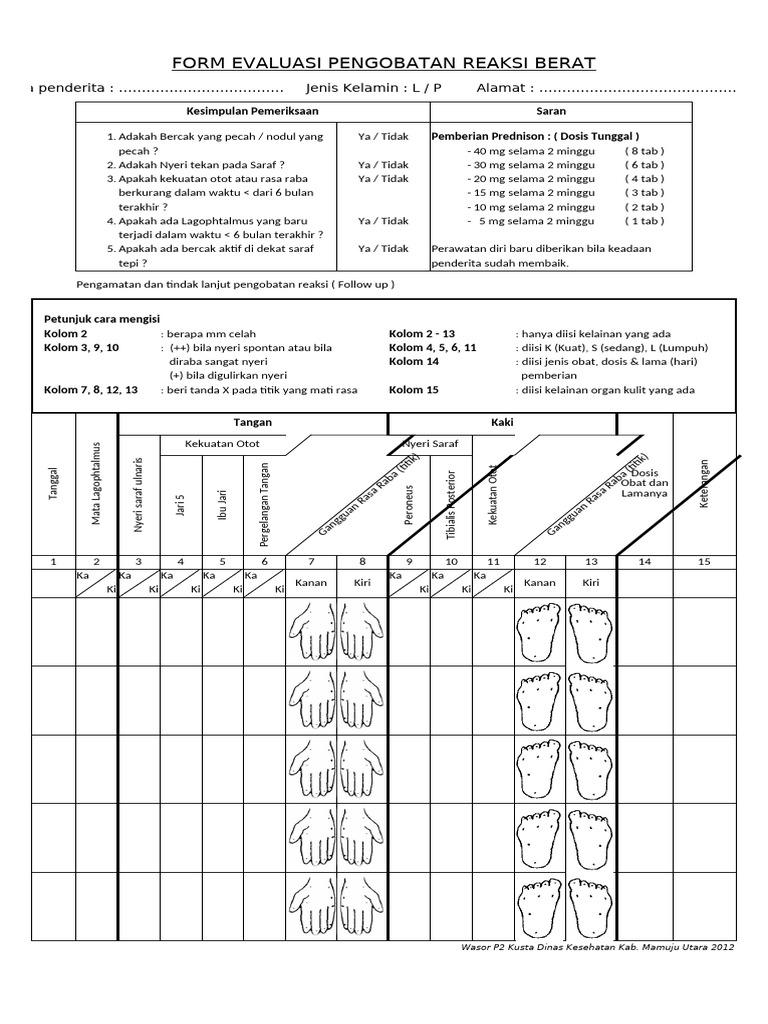Form Prednison, Form POD, Kartu Penderita | PDF