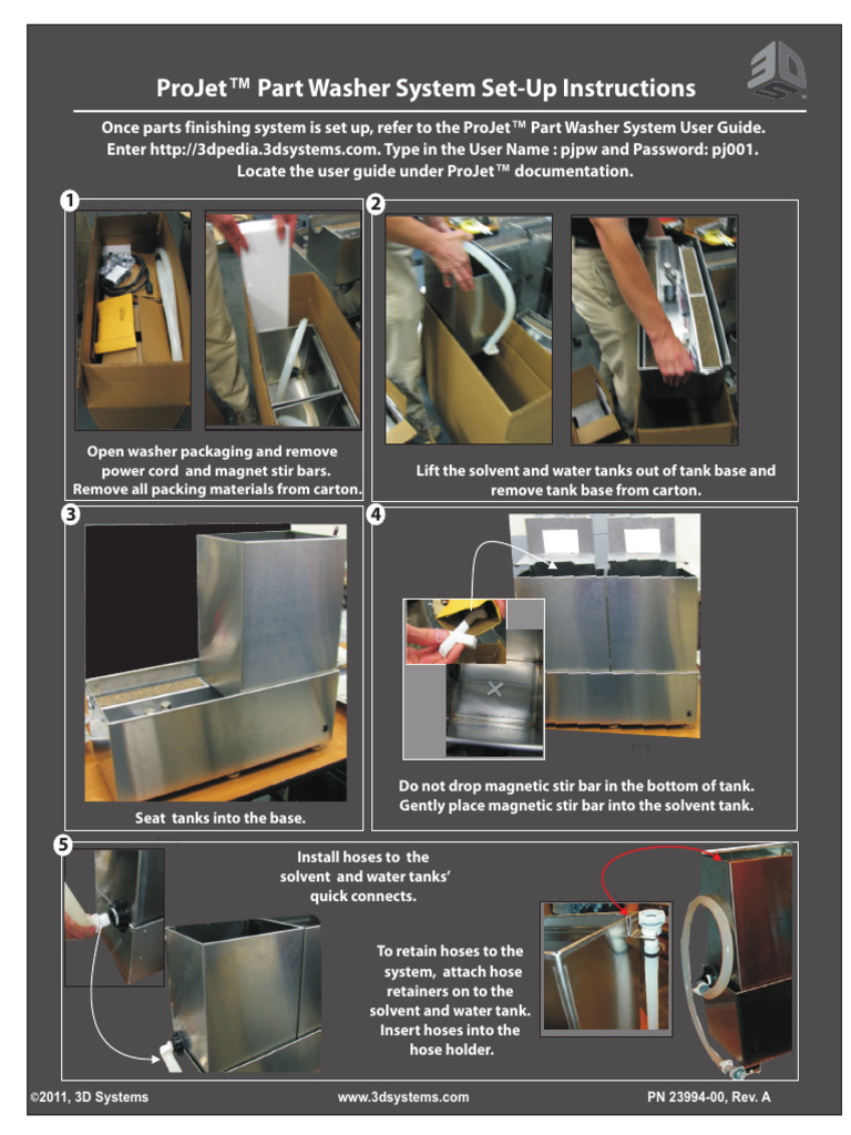 1999 - ProJet™ Part Washer System Set-Up Instructions 09112020 | PDF