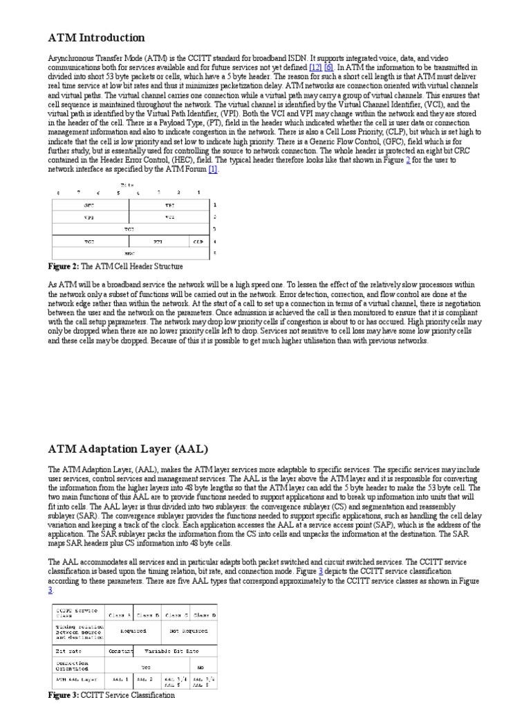 ATM Introduction: Figure 2: The ATM Cell Header Structure | PDF ...