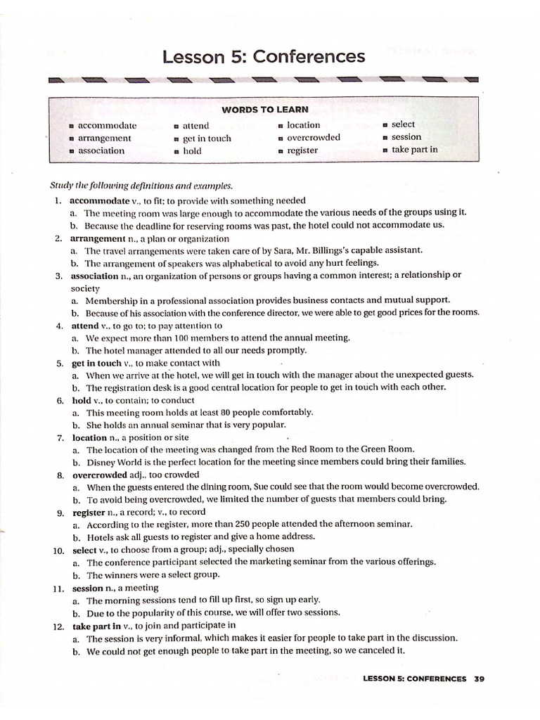 Lesson 05 - Conferences | PDF